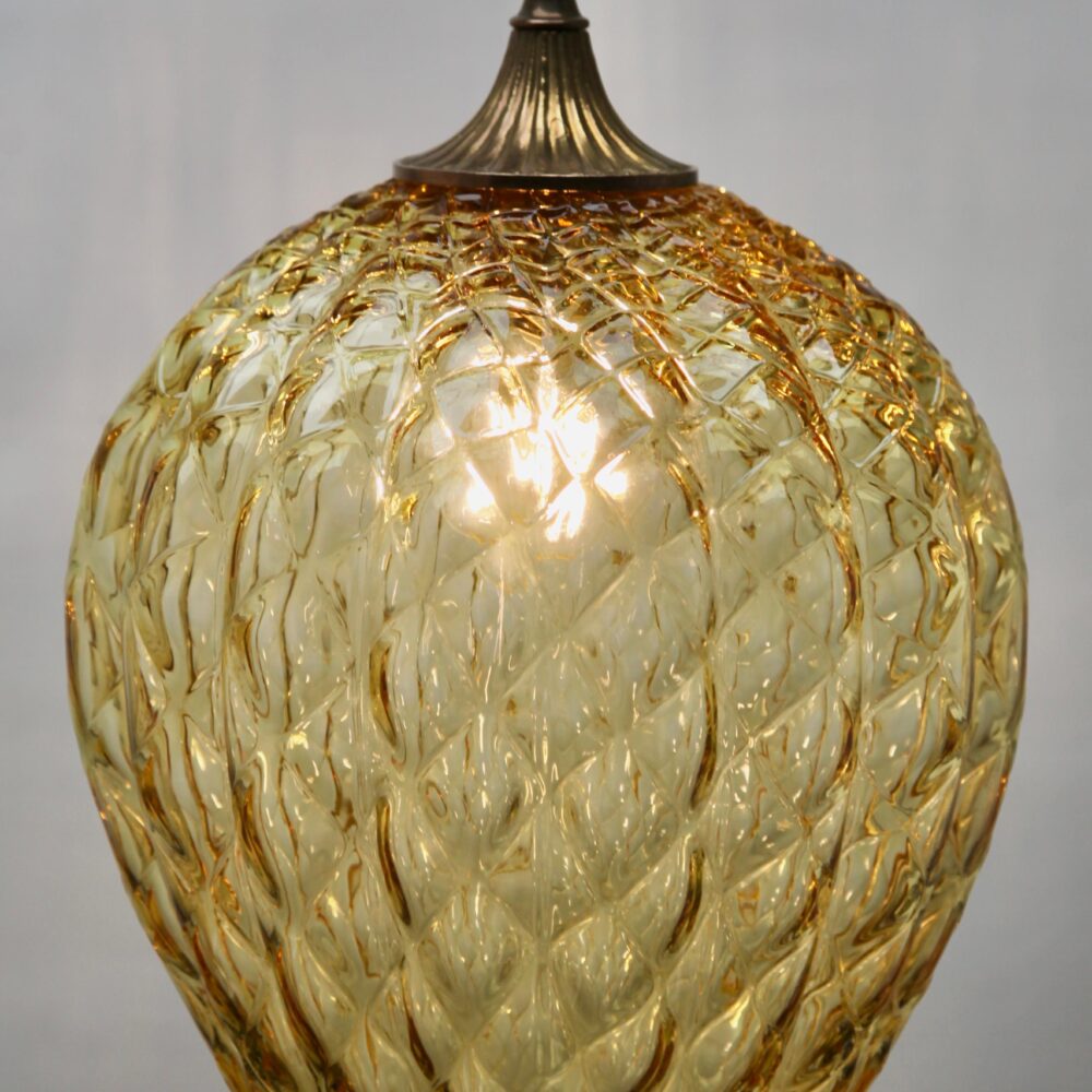 Empoli Glass Pendant Lamp with Vertical Ribs & Diamond Optic - Early ...